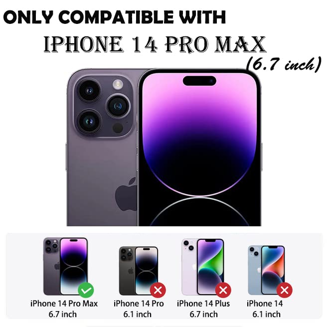 Annymall for iPhone 14 Pro Max Case with 2 Screen Protector,Full Body Shockproof Drop Protection Dust Proof Heavy Duty 3-Layer Military Rugged Durable Cover for Apple iPhone 14 Pro Max 6.7" (Black)