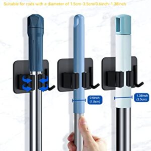 2 Pack Broom Holder Wall Mount, Broom Holder, Mop and Broom Holder Wall Mount, Broom Organizer Wall Mount, Broom Hanger Wall Mount, Mop Holder, Broom Holder Wall Mount Self Adhesive for Kitchen Toilet Storeroom