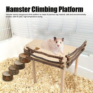 Hamster Exercise Ladder Climbing Platform Hamster Climbing Platform Multipurpose Hamster Platform 2 Layer Wooden Hamster Playing Activity Platform for Small Pets Hamster