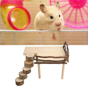 Hamster Exercise Ladder Climbing Platform Hamster Climbing Platform Multipurpose Hamster Platform 2 Layer Wooden Hamster Playing Activity Platform for Small Pets Hamster