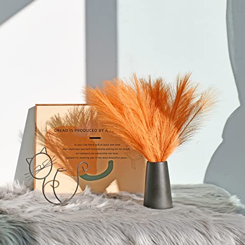 ONLY ART 20pcs Orange Artificial Silk Pampas Grass 17” for Mother's Day Home Kitchen Wedding Party Special Event Spring Holiday Decorations