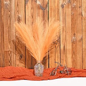 ONLY ART 20pcs Orange Artificial Silk Pampas Grass 17” for Mother's Day Home Kitchen Wedding Party Special Event Spring Holiday Decorations