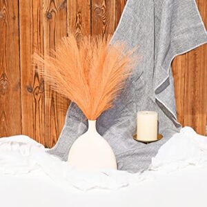 ONLY ART 20pcs Orange Artificial Silk Pampas Grass 17” for Mother's Day Home Kitchen Wedding Party Special Event Spring Holiday Decorations