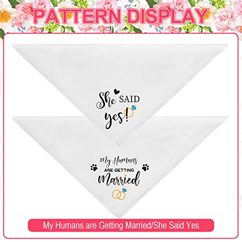 KOOLTAIL Dog Wedding Bandanas, 2 Pack Wedding Gift for Engagement Announcement Photos, Pet Scarf Accessories for Dog Lovers Bridal Show