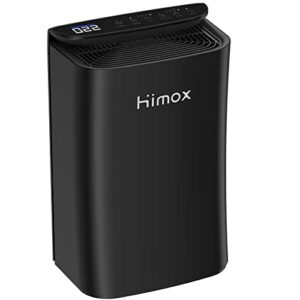 himox air purifier for home large room 1560 sq ft, pm2.5/pm10 air quality monitor, h13 true hepa filter remove 99.99% of smoke, dust, pollen, pet hair, quiet odor eliminator for bedroom allergies, m11