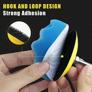 40 Pieces 3 Inch Headlight Restoration Kit, NAKOMD Sanding Discs with 1/4 1/8 Inch Shank Backing Pad, Scouring Pads, Polishing Pads, Scouring Pads, Wool Pads, Interface Cushion Pads for Electric Drill