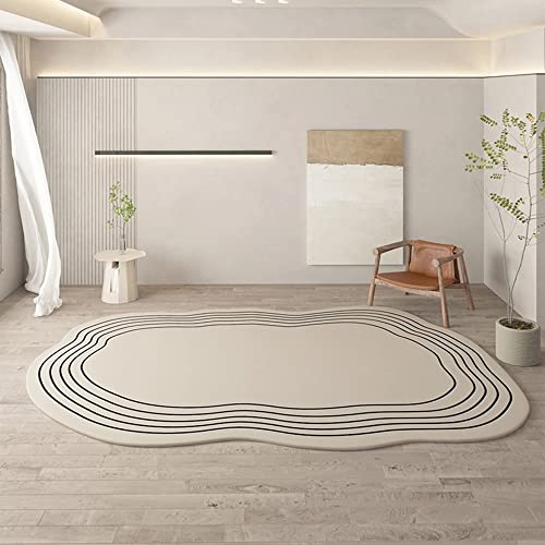 Decomia Home Non Slip Rug, Modern Rug, Abstract Rug, Irregular Rug, Rug for Living Room Bedroom, Nordic Rug, White Rug, Home Decor Modern (5'x7')