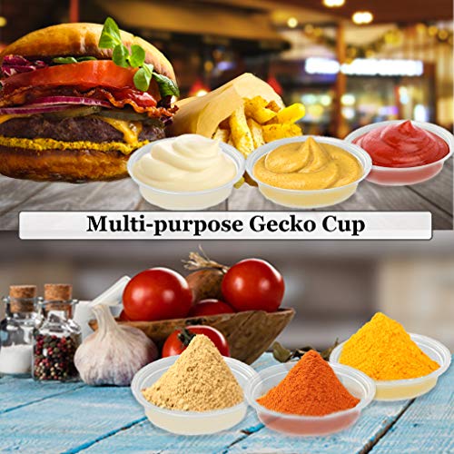 SunGrow Gecko Food and Water Containers, Reusable, Recyclable, Disposable Cups, 0.5 oz Capacity, Fits Various Reptile Feeder, 50 Pcs