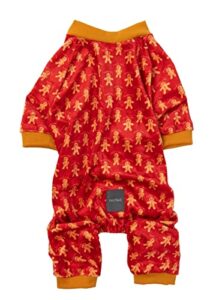 fuzzyard naughty ginger christmas themed gingerbread man dog pajamas (size 6)