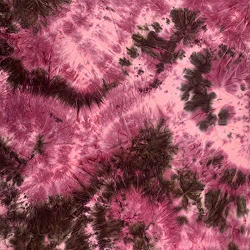 Texco Inc Printed Hand Tie Dye Ombre DTY Fabric, Coral Sangria Choco 1 Yard