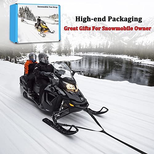 Botepon Snowmobile Tow Strap with Hook, Tow Rope, Quick Hook Up and Tow Easilly for Snowmobile, Sled, Skidoo or ATV, Snowmobile Accessories, Snowmobile Safety Kit(10 feet)