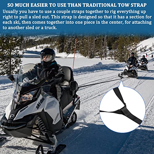 Botepon Snowmobile Tow Strap with Hook, Tow Rope, Quick Hook Up and Tow Easilly for Snowmobile, Sled, Skidoo or ATV, Snowmobile Accessories, Snowmobile Safety Kit(10 feet)