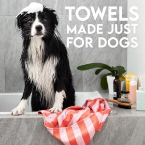 Dock & Bay Pet Towel - Super Absorbent & Quick Drying Dog Towels with Bag - 100% Recycled - Bone Dry, Medium (90x50cm, 35x19)