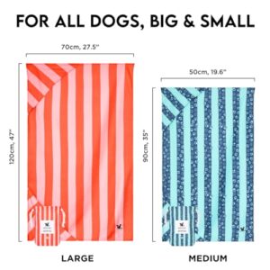 Dock & Bay Pet Towel - Super Absorbent & Quick Drying Dog Towels with Bag - 100% Recycled - Bone Dry, Medium (90x50cm, 35x19)