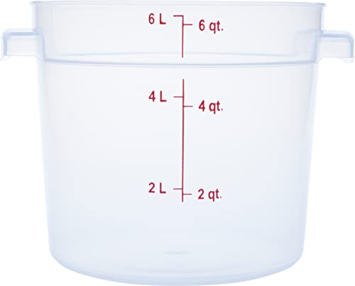 Carlisle FoodService Products CFS StorPlus Plastic Round Food Storage Container, 6 Quart, Clear, (Pack of 12)