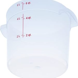 Carlisle FoodService Products CFS StorPlus Plastic Round Food Storage Container, 6 Quart, Clear, (Pack of 12)