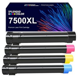 splendidcolor 7500 toner remanufactured phaser 7500 toner cartridge 106r01436 106r01437 106r01438 106r01439 replacement for xerox phaser 7500 7500n 7500dn 7500v 7500dt 7500yd 7500dx printer.