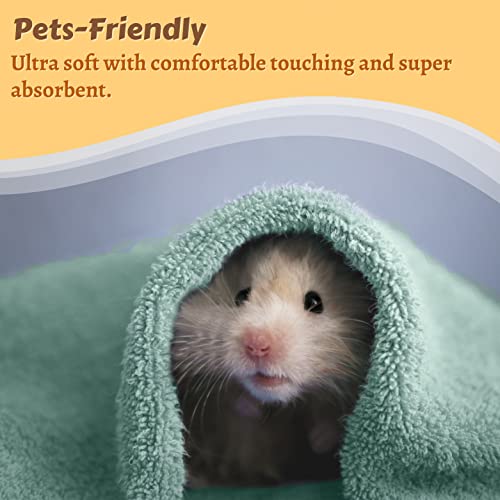 Tierecare 6Pcs Guinea Pig Blankets Small Animal Fleece Bedding Washable Cage Liner Ultra Soft Hedgehog Pad Sleep Mat Ferret Beds Cage Accessories for Rat