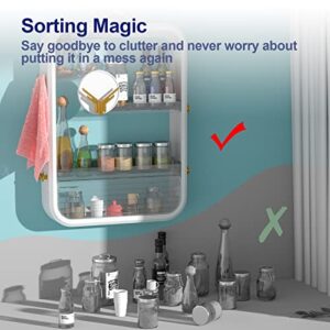 Hokyzam Bathroom Shelves Bathroom Cabinet Wall Mounted, Wall Floating Shelves Organizer Transparent Multi-Function Floating Rack for Bathroom Bedroom Living Room Halloween Decorations Shelf