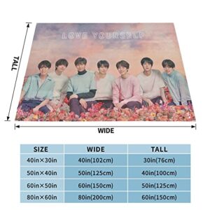 Blanket Korean Star Throw Blanket Idol Singer Anti-Pilling Flannel Ultra Soft Cozy Fleece Boys Fans Merchandise for Sofa Bed Girls Adults Gifts (50"X40")