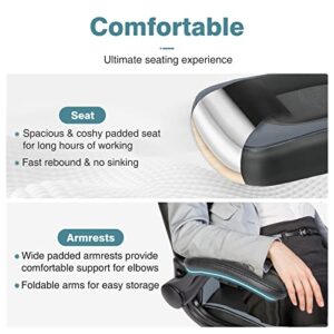 Gaming Chair - Computer Chair Ergonomic Office Chair PU Leather Desk Chair Executive Adjustable Swivel Task Chair with Flip-up Armrest