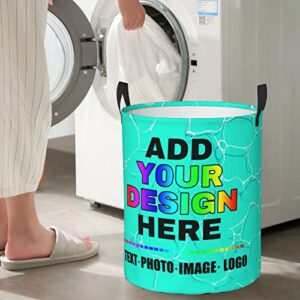 Custom Laundry Basket Personalized Laundry Basket Customized Laundry Basket with Photo/Text Collapsible Storage Basket Medium 19.6" x 15.7"