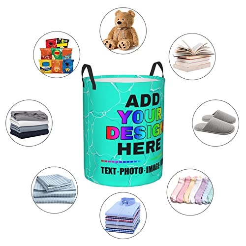 Custom Laundry Basket Personalized Laundry Basket Customized Laundry Basket with Photo/Text Collapsible Storage Basket Medium 19.6" x 15.7"