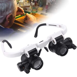 Microscope Adapter Head-Mounted LED Light Acrylic Lens Binocular Glasses Adjustable Microscope Tool Magnifying Microscope Accessories