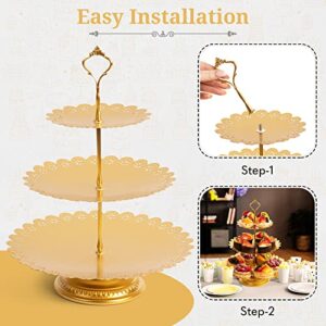 Priville Home 6-Piece Gold Cake Stand Set for Stunning Dessert Table Display - Elegant Dessert Trays for Dessert Table Setup - Wedding, Birthday, and Party Decorations