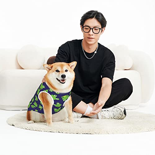 Frogs Dog Shirt Soft Cotton Dogs Clothes Cool Breathable Pet Vest Casual Cozy Lightweight Dog Pajamas for Medium Large Dogs