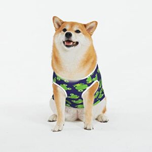 Frogs Dog Shirt Soft Cotton Dogs Clothes Cool Breathable Pet Vest Casual Cozy Lightweight Dog Pajamas for Medium Large Dogs