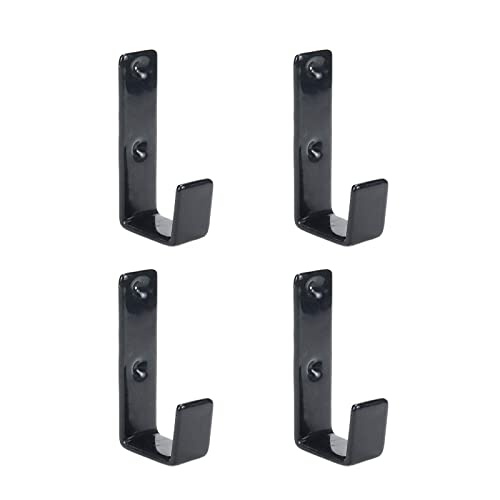 Risbay 4Pcs 25mm Black Iron Bed Ladder Hooks Bed Hooks Utility Hooks with Plastic-Coated