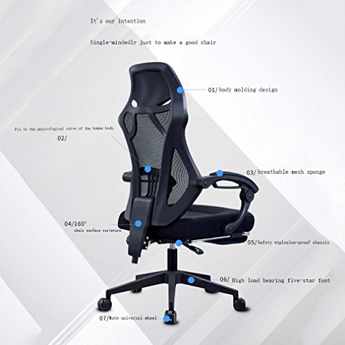 Ergonomic Mesh Office Chair High Back Computer Chair Desk Chair Mesh Chair with Thick Cushion Soft Adjustable (Color : C)