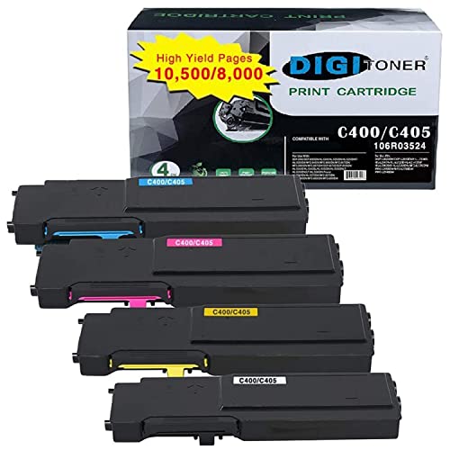 TonerPlusUSA Compatible C400 C405 High Yield Toner Cartridge Replacement for Xerox 106R03524 106R03513 106R03514 106R03515 Toner Use for Xerox VersaLink C400 C405 C400DN MFP C405DN (4 Pack)