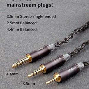 YINYOO Replacement Earphones Cable Kbear Copper-Silver Alloy Mixedly Braided Upgrade Cable for TIN Audio T2 T3 T2 PRO Shure SE215 SE535 UE900,BGVP Earphones (3.5mm Plug, mmcx)