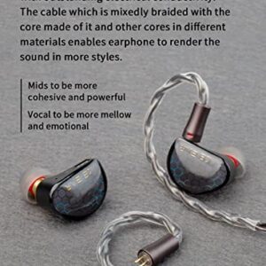 YINYOO Replacement Earphones Cable Kbear Copper-Silver Alloy Mixedly Braided Upgrade Cable for TIN Audio T2 T3 T2 PRO Shure SE215 SE535 UE900,BGVP Earphones (3.5mm Plug, mmcx)