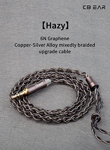 YINYOO Replacement Earphones Cable Kbear Copper-Silver Alloy Mixedly Braided Upgrade Cable for TIN Audio T2 T3 T2 PRO Shure SE215 SE535 UE900,BGVP Earphones (3.5mm Plug, mmcx)