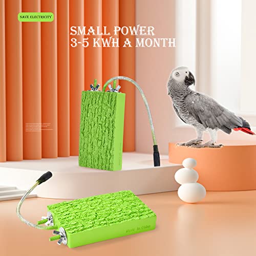 Bird Heated for Cage, Bird Heating Station Plate Bird Perch Stand for Exotic Pet Bird,Small Birds,African Grey,Parakeets Parrots,12v 5w 3.3"x6"