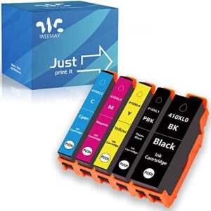 remanufactured 410xl ink cartridge 5 pack replacement for epson 410xl 410 t410xl for epson expression xp-7100 xp-640 xp-830 xp-530 xp-630 xp-635 printer(black, photo black, cyan, magenta, yellow)