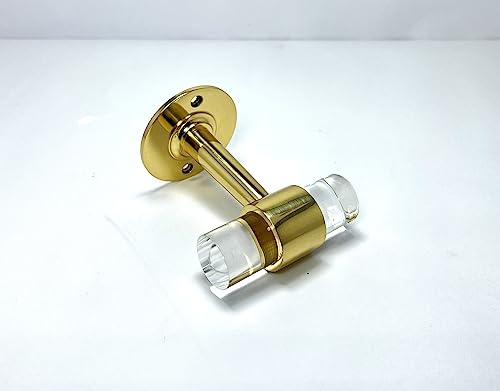 Morco Deco Brass Lucite Robe Hook Handmade Bathroom Kithcen Towel Hook Lucite Brass Coat Hook Hangers Storage Hook (Polished Brass)