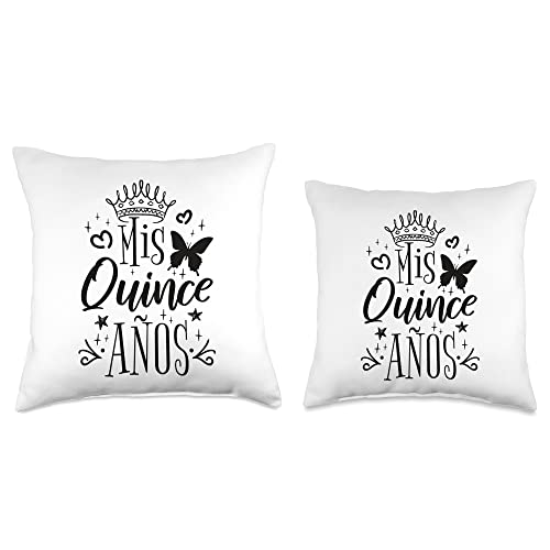 15 Birthday Quinceanera Gifts Sweet 15 Mexican Birthday Party Quinceanera Mis Quince Años Throw Pillow, 18x18, Multicolor