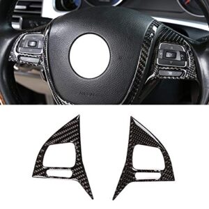 for VW Touareg 2011 2012 2013 2014 2015 2016 2017 2018 Car-Styling Steering Wheel Panel Switch Button Carbon Fiber Cover Decor (A)