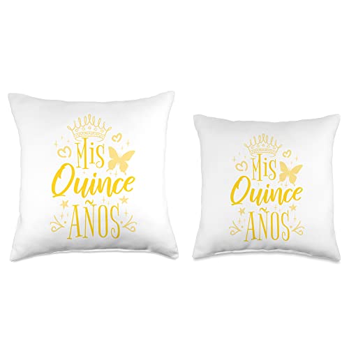 15 Birthday Quinceanera Gifts Sweet 15 Mexican Birthday Party Quinceanera Mis Quince Años Throw Pillow, 18x18, Multicolor