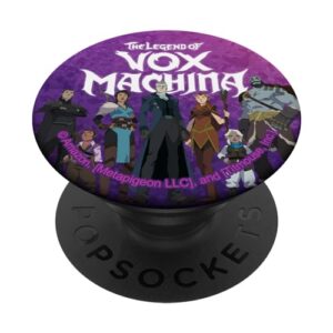 the legend of vox machina cast photo on purple popsockets standard popgrip