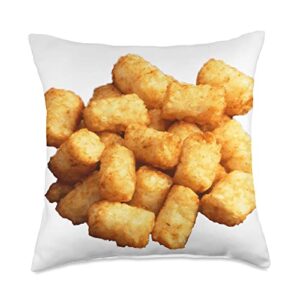 grated potato food tater tots photograph throw pillow, 18x18, multicolor