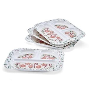 pfaltzgraff winterberry melamine child dinner tray, set of 4