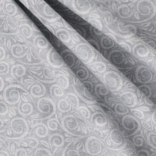 Mook Fabrics Flannel Swirl, Grey, 15 Yard Bolt