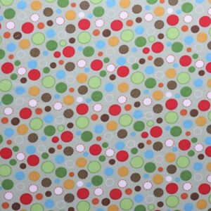 mook fabrics flannel prt multi circle, mint, 15 yard bolt