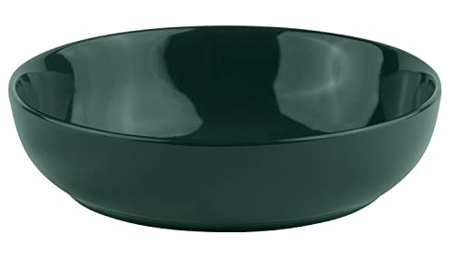 KooK Porcelain Pasta Bowl Set, For Soups and Salads, Serving Bowls, Large Capacity, Microwave & Dishwasher Safe, Set of 4, 40 oz (Hunter Green)