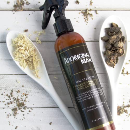 Curls & Potions ABORIGINAL MAN DAILY CONDITIONING SPRAY MOISTURIZING RICE WATER FOR HAIR GROWTH FOR MEN LEAVE IN FOR BEARD, HAIR, BALD HEAD CONDITIONER DRY, BRITTLE, FRIZZY HAIR